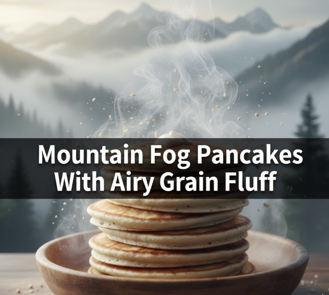 Mountain Fog Pancakes With Airy Grain Fluff – Cute And Fluffy